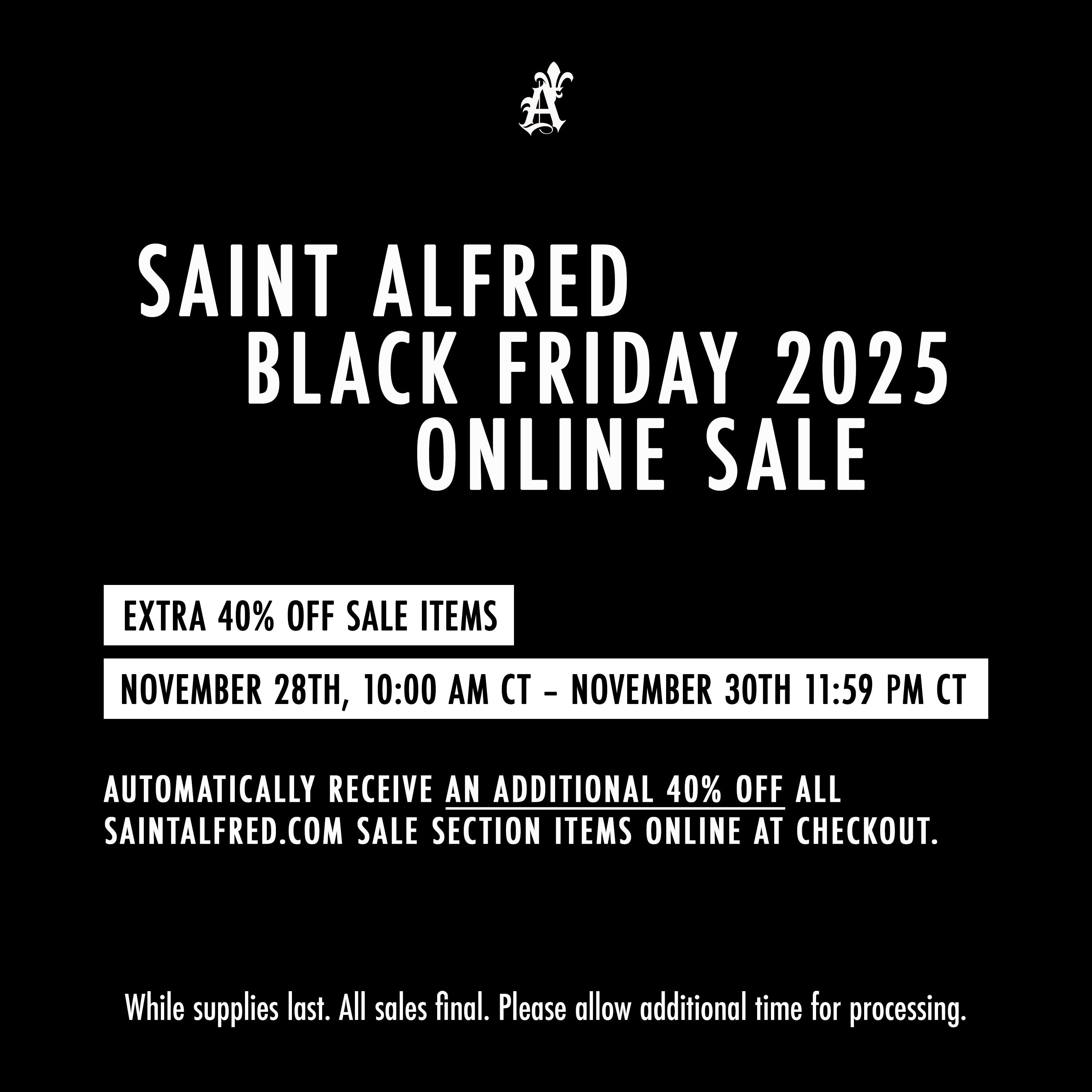 STA BLACK FRIDAY 2025 ONLINE SALE – Saint Alfred